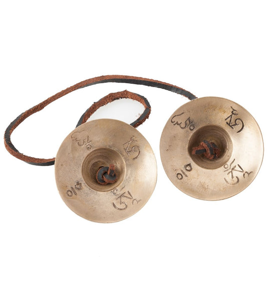 Sacred Space Med Intricate Auspicious Symbol Tibet Gong Tingsha Cymbals ...