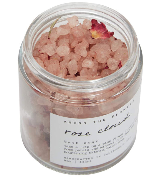 Among The Flowers Rose Cloud Sea Salt + Rose Bath Soak at EverydayYoga.com