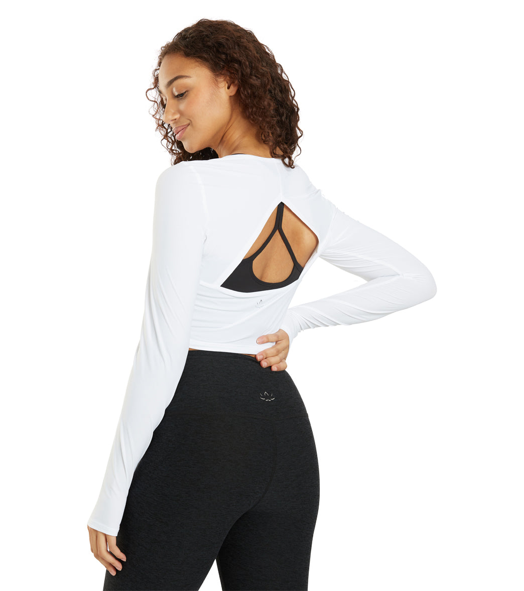 Beyond Yoga Performance Knit Resilient Cropped Pullover at
